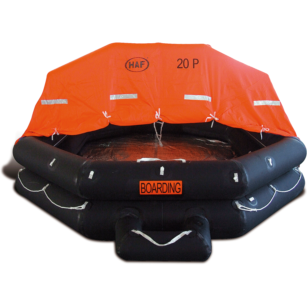 Liferaft, SOLAS/MED, throw-over (with SOLAS A Pack) | SeaCurity GmbH